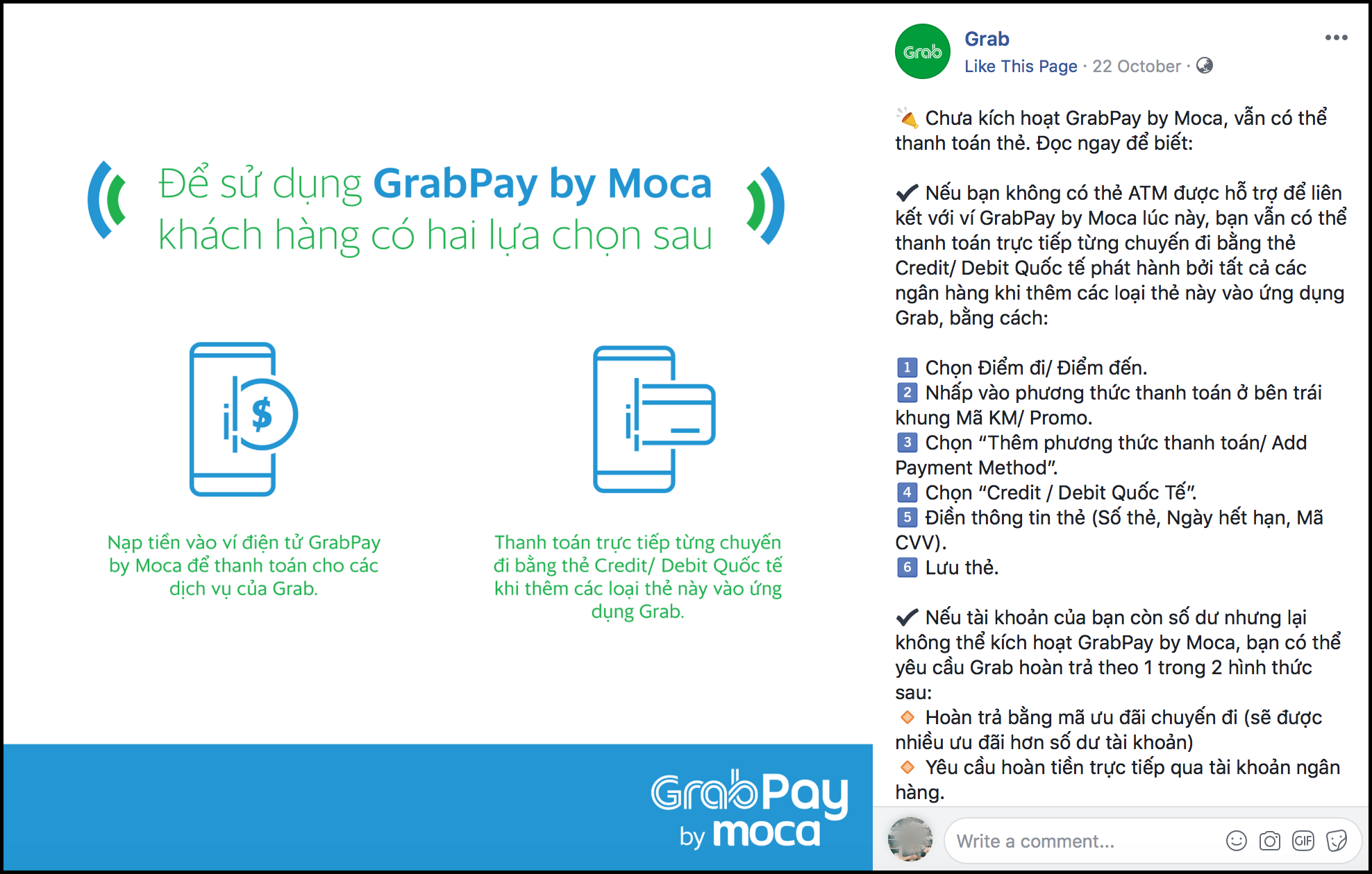 Khách kêu trời vì những bất tiện từ Grab: Visa và Master Card "vô dụng ...