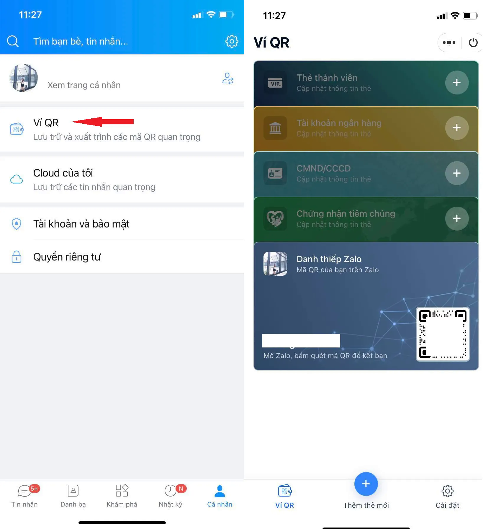 4 bước tạo QR code trên Zalo để lưu trữ thông tin CCCD, thẻ ngân hàng...