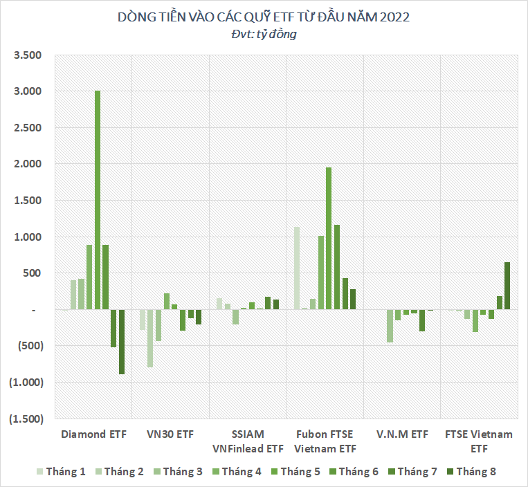 Bộ đôi ETF của Dragon Capital “hụt hơi” trong cuộc đua hút vốn, một ETF ...