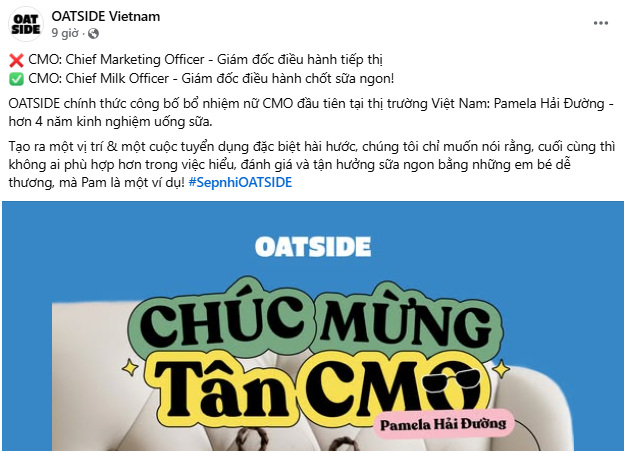 Hãng sữa Oatside Việt Nam bị chỉ trích khi đăng tuyển CMO hút 100 ứng ...
