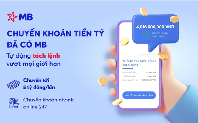 MB ra mắt tính năng chuyển khoản "Tách lệnh tự động" trên App MBBank