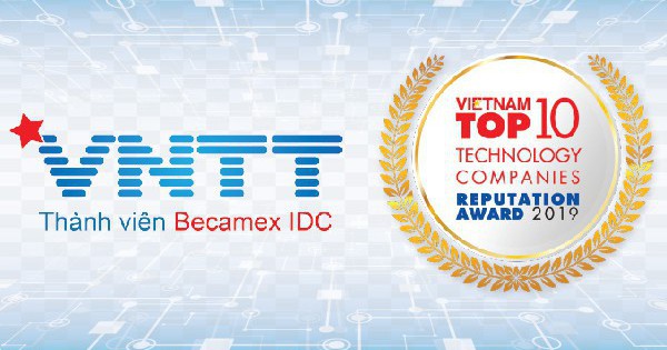 VNTT tiếp tục được vinh danh Top 10 Doanh nghiệp Công nghệ uy tín năm 2019