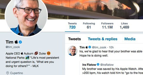 CEO Apple Tim Cook đổi tên Twitter thành "Tim Apple" sau khi bị Tổng ...