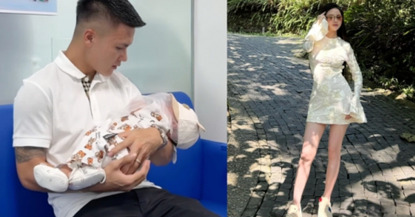 Quang Hải đưa quý tử đi tiêm, bế con khéo léo ra dáng bố bỉm sữa